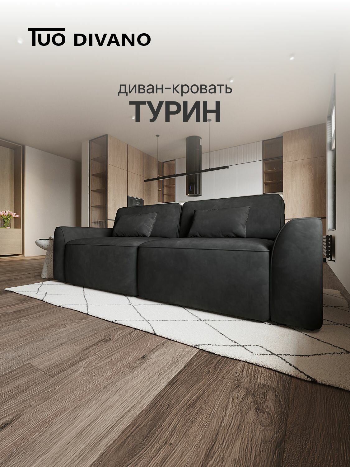 Диван-кровать Tuo Divano Турин Черный