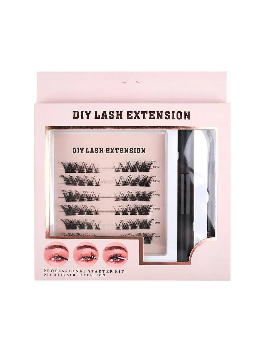 Набор накладных ресниц с клеем, DIY, объемные