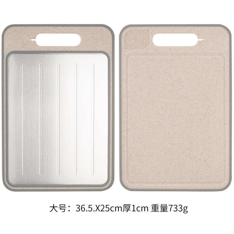 Доска для резки из алюминиевого сплава с распылением краски, двусторонняя, многофункциональная, с точилкой для ножей и измельчителем чеснока