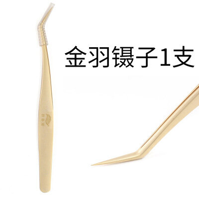 Золотые пинцеты высокой точности, пинцеты для цветов, инструменты для прививки, специально для мастеров наращивания ресниц, золотые пинцеты с перьями, набор пинцетов с клипсой в виде дельфина