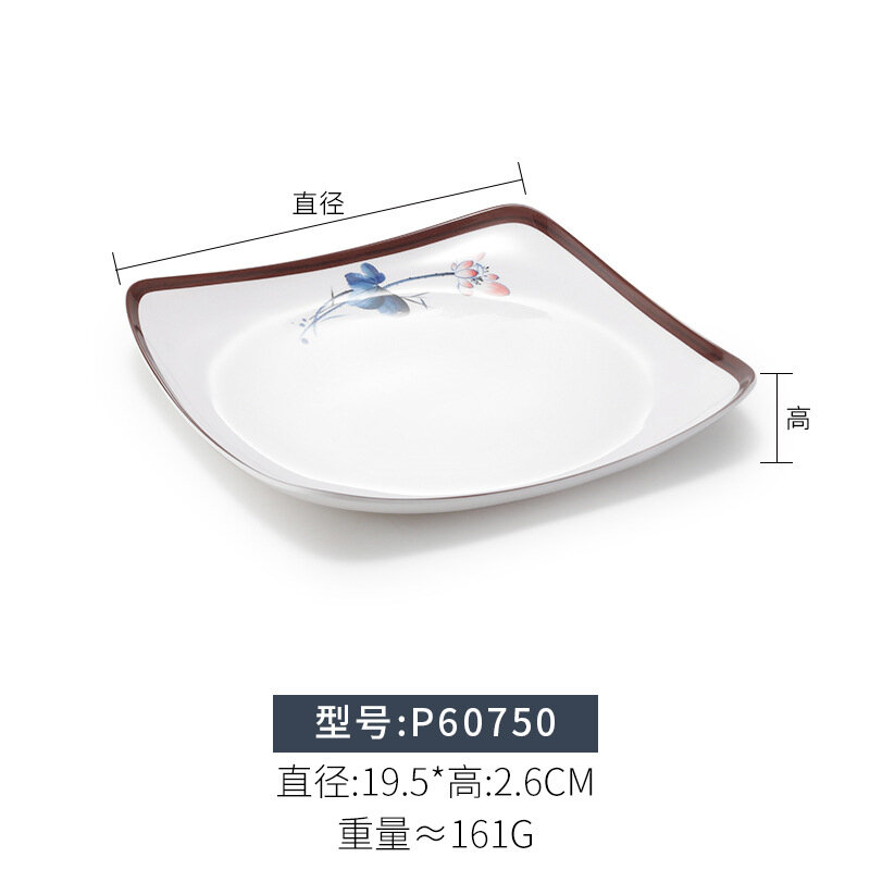 Меламиновая тарелка, имитирующая фарфор, пластиковая холодная тарелка, ресторан фаст-фуд, жареная тарелка, ресторан,