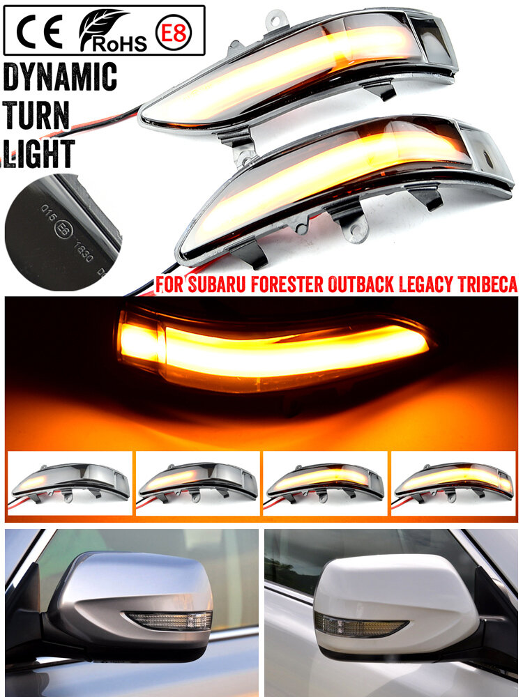 Фары автомобильные, Указатель поворота, 2 шт, арт. Динамические поворотники подходят для Subaru Forester 2011-2013 Outback 2008-2011 Legacy 2008-2011 Tribeca 2008-2014