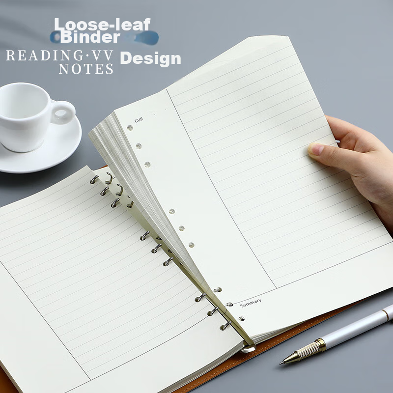 Jiaran Heng B5 Large Cornell Notebook, Soft Cover, Loose-Leaf, Mind Mapping, Replaceable Pages, Notebook for College Students, Postgraduate Exam Preparation, Journal, 5R Memory Method, Review Book, Classroom Notes, Blue
