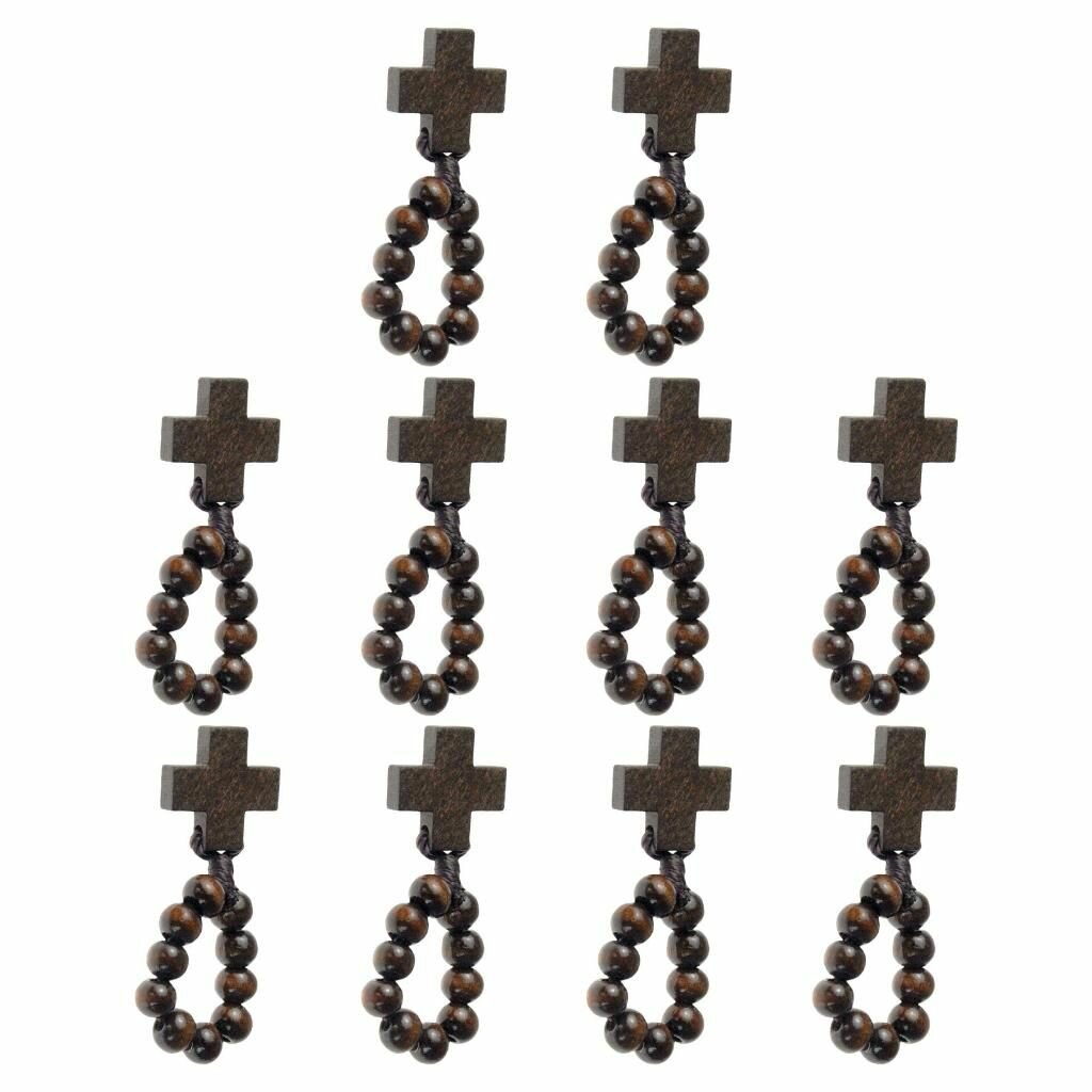 Четки деревянные с крестом, Кофейный цвет