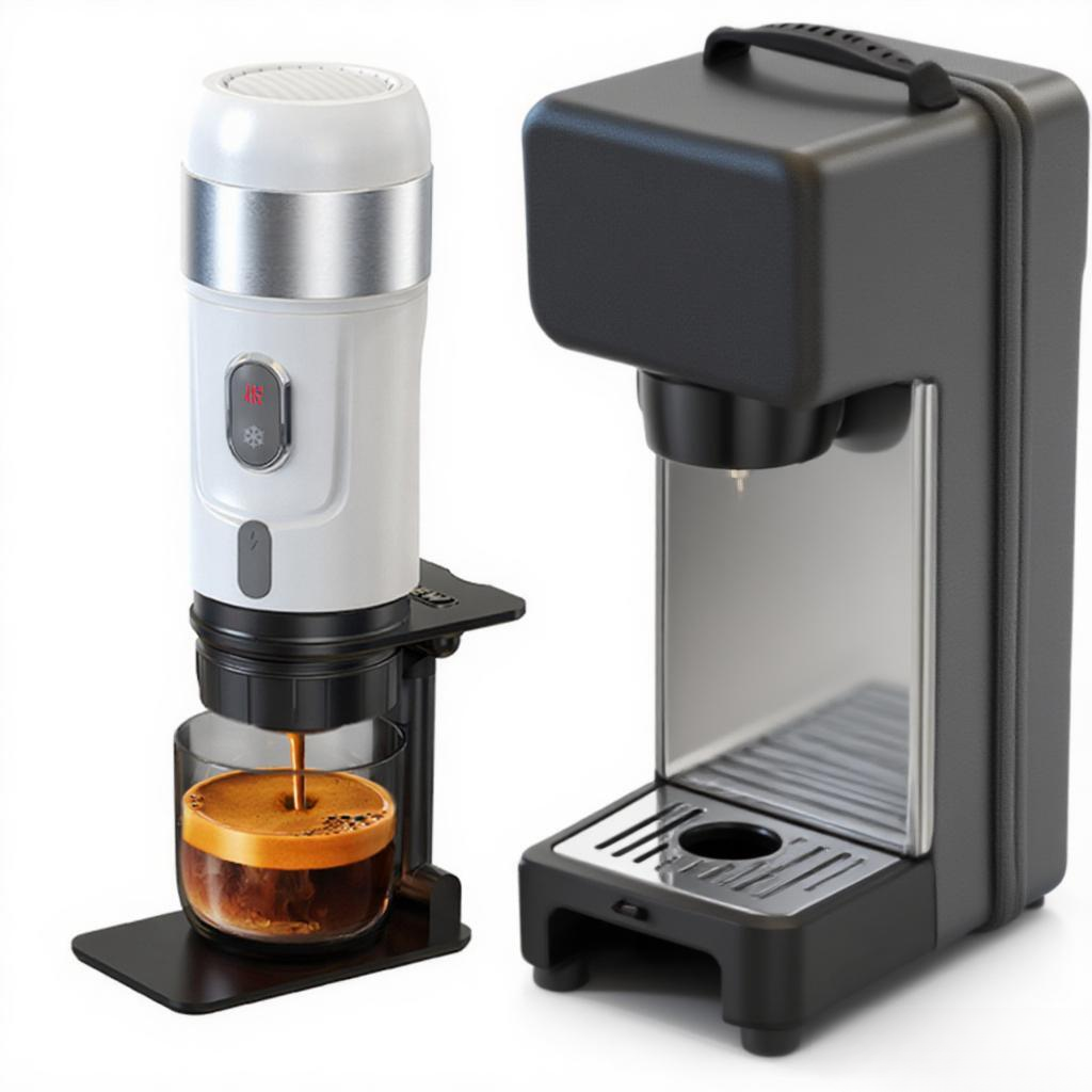 Портативная кофе машина для автомобиля и дома 3 в 1 электрический кофеemaker совместим с капсулами DG/NES и молотым кофе 15Bar мини холодный вар и нагревательный кофеemaker с подставкой для чашки сумка для переноски белый EU/US/UK/AU вилка DC12V 80W 60ml