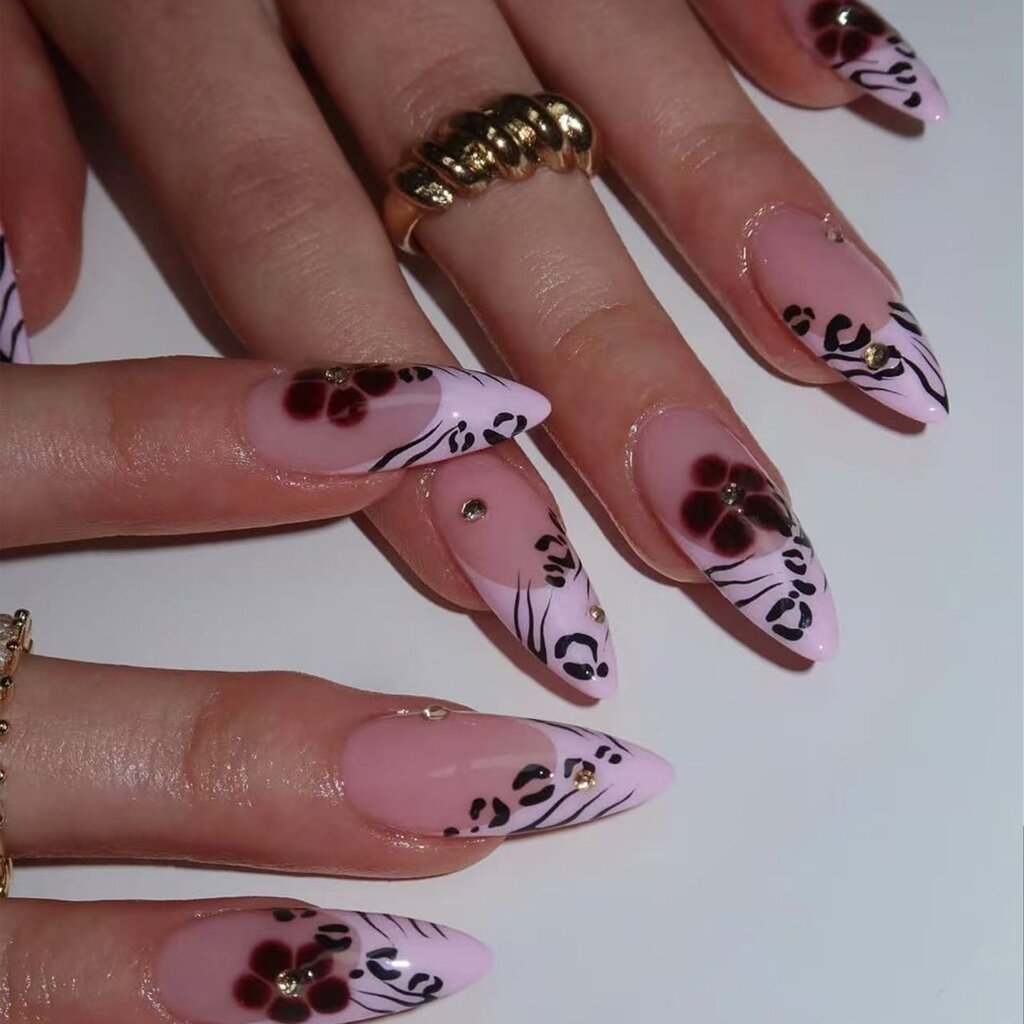 Миндальные Кончики Ногтей Поддельные Клеи Для Ногтей На Ноготь Приклеиваются К Ногтю Прижимаются К Ногтю Искусственные Накладные Ногти для Подарков Женщинам и Девушкам