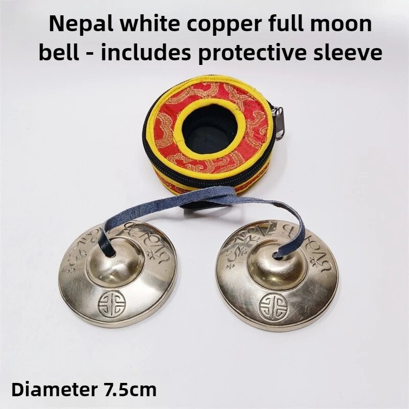 Непальские медные звонные колокольчики диаметром 7,5 см, звуковая терапия, тибетский колокольчик, медитация, исцеление, музыкальные инструменты, ударные инструменты