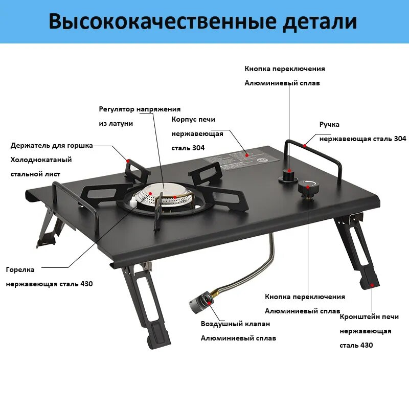 Speilo Уличная настольная одноголовочная складная газовая плита черный