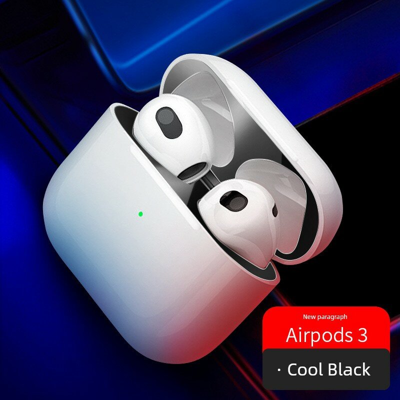 Премиум черные защитные наклейки от пыли - 1 упаковка для Apple AirPods 3