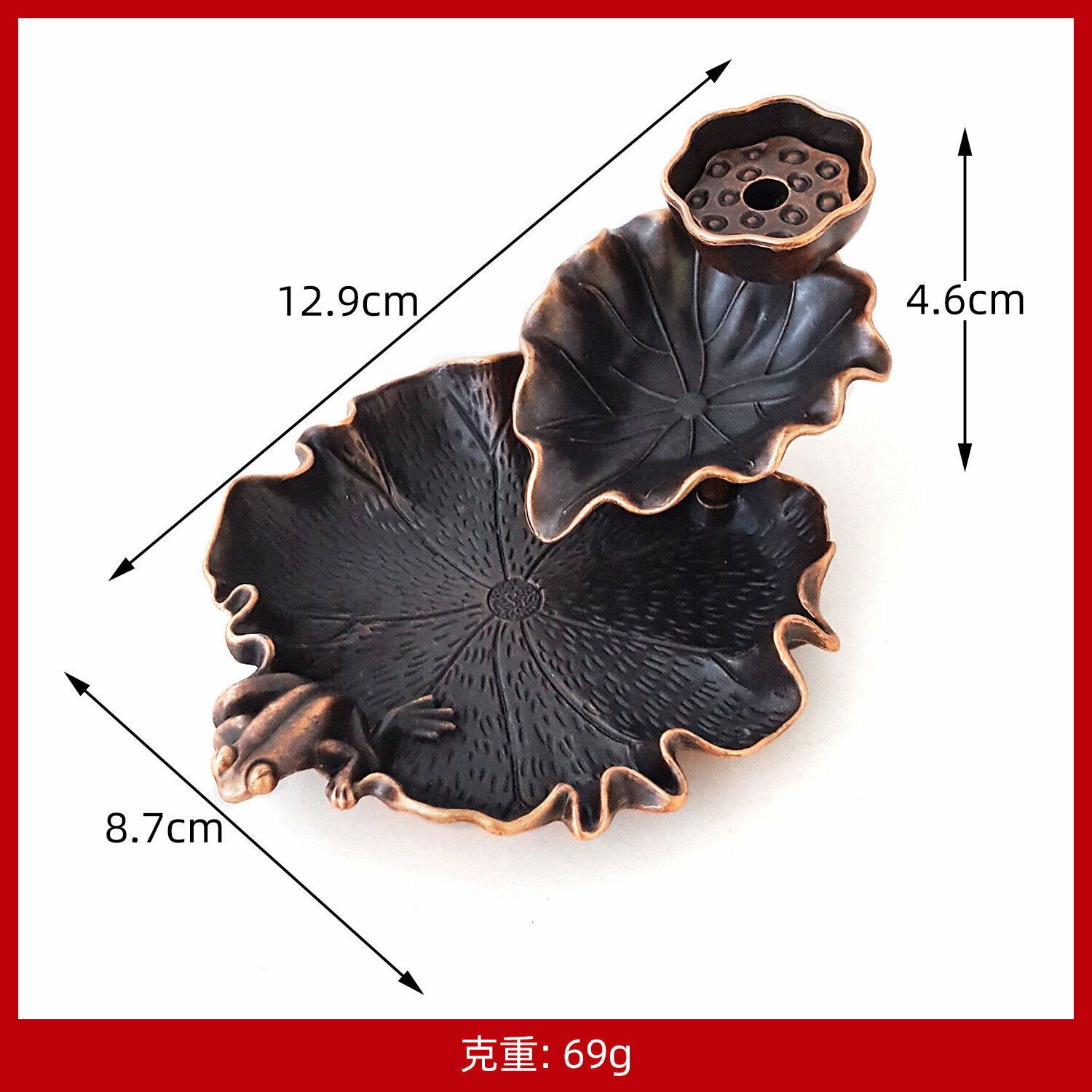 Оптовая продажа ароматических курильниц из сплава, курильница с обратным потоком в форме лотосового листа, ароматическая курильница с лотосовым прудом, курильница с обратным потоком в форме лягушки, украшение для ароматических курильниц