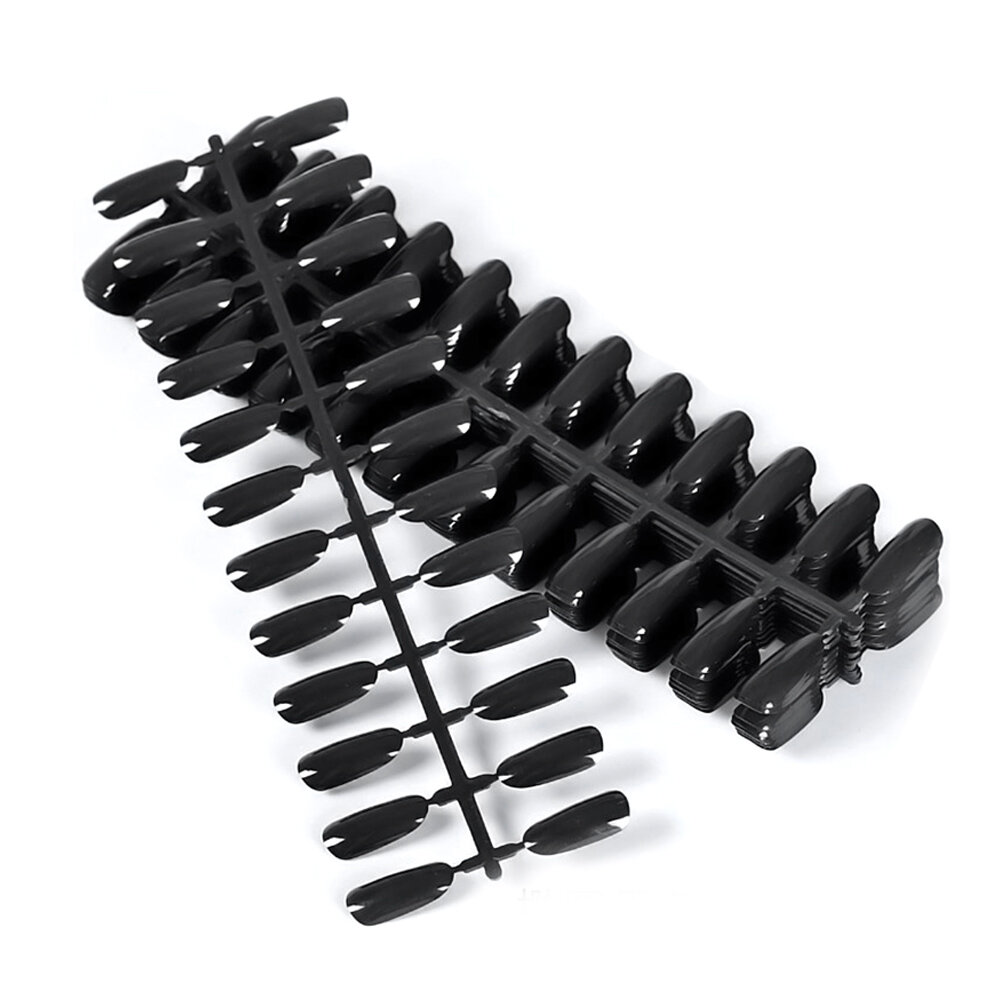240шт/набор Ногти-фальши Natural French Nail Tip Full Cover Clear Acrylic для Салонов маникюра и Декорации DIY, Материал Синтетический смол, Цвет Черный, Размер упаковки 22*6.5*2.5см, Общий вес 70г