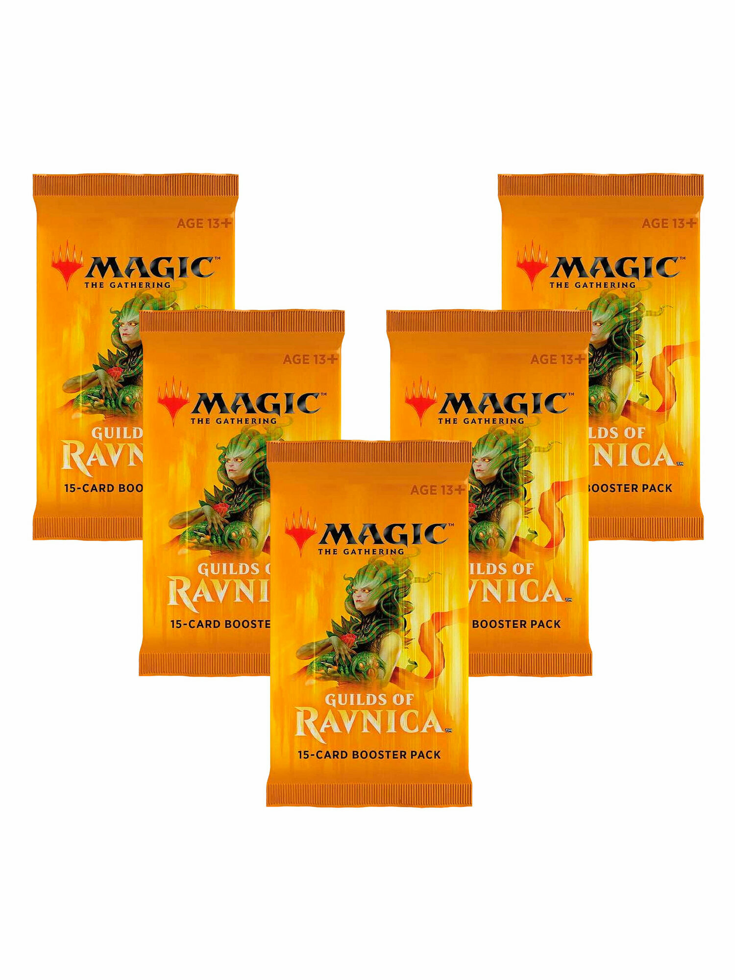 Magic The Gathering: 5 бустеров MTG издания Guilds of Ravnica на английском