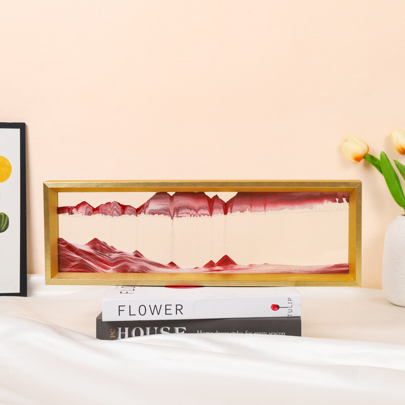 Креативный прозрачный высококачественный орнамент с текучим песком для офиса, стеклянная поделка с текучим песком