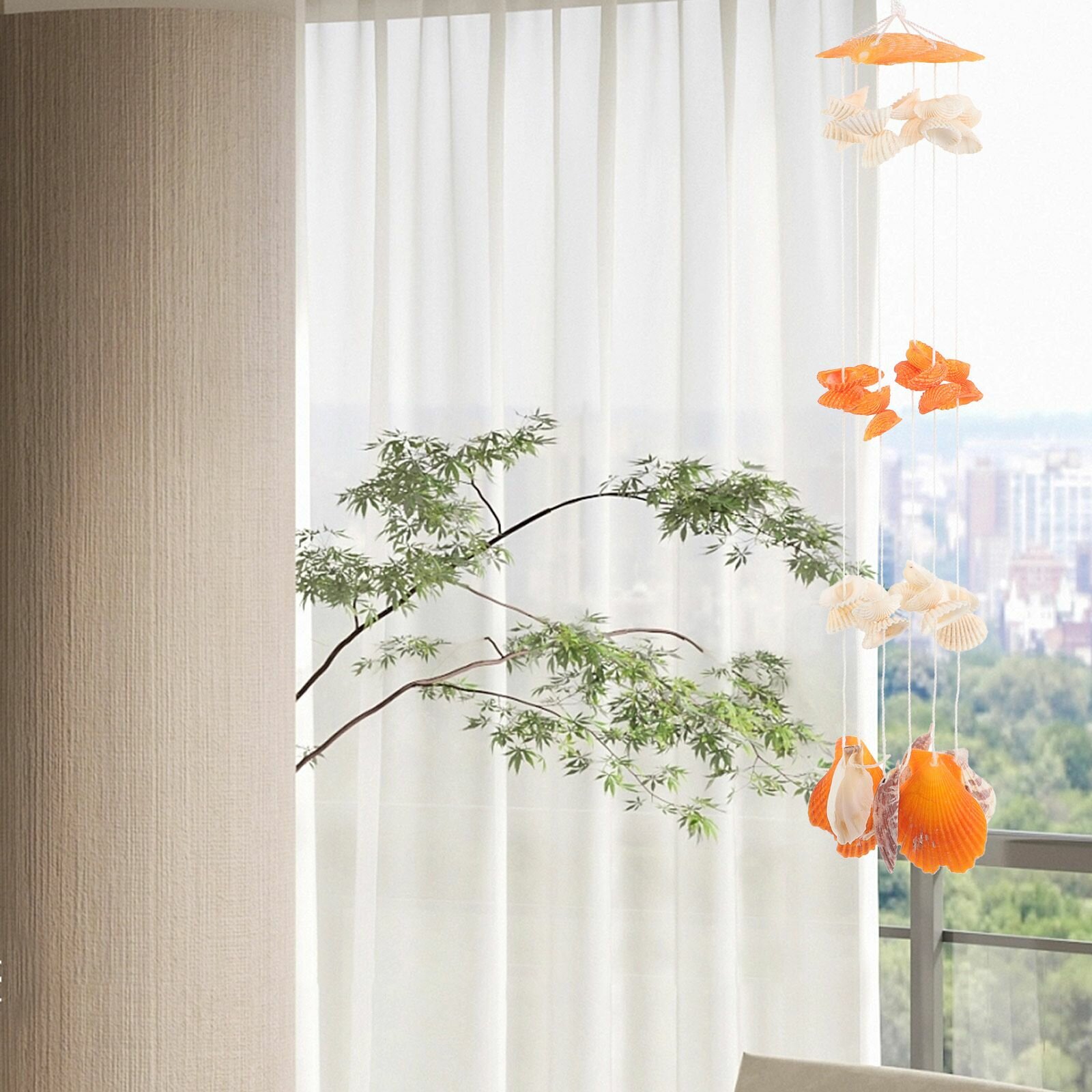 Цветной расписной ракушечный колокольчик для декора дома и сада