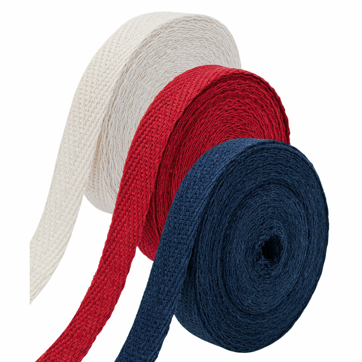 Киперная лента для шитья и рукоделия, ширина 1 см, хлопок 2,5 г/м, ассорти №10, 3 цвета