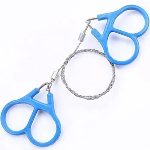 Карманная ручная пила-струна (канатная, проволочная, тросовая) компактная туристическая полевая-походная для охоты, кемпинга, отдыха и выживания на природе