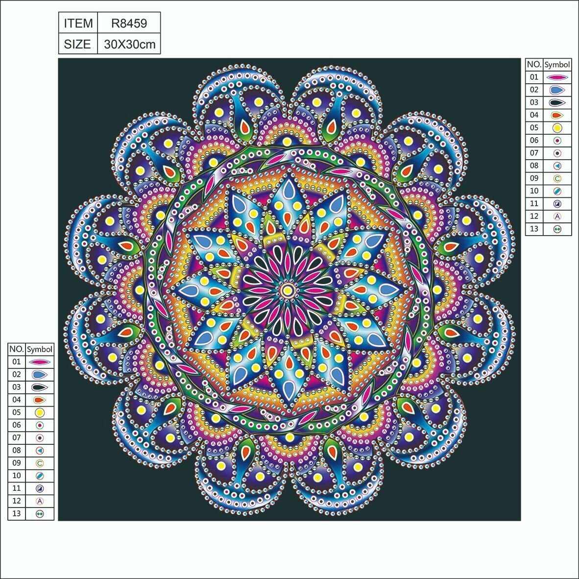 2026 Новейшая 5D алмазная живопись, нерегулярная алмазная мандала, цветочная форма, круглый алмаз, алмазная вышивка, декоративная живопись 30*30 см, 75 г