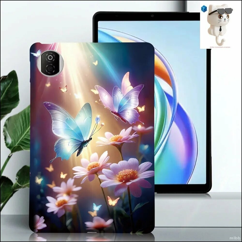 Стильный чехолбестселлер для планшета Honor Pad X7 8.7 дюймов в мягком ТПУ геле с эксклюзивным цветочным принтом на задней панели