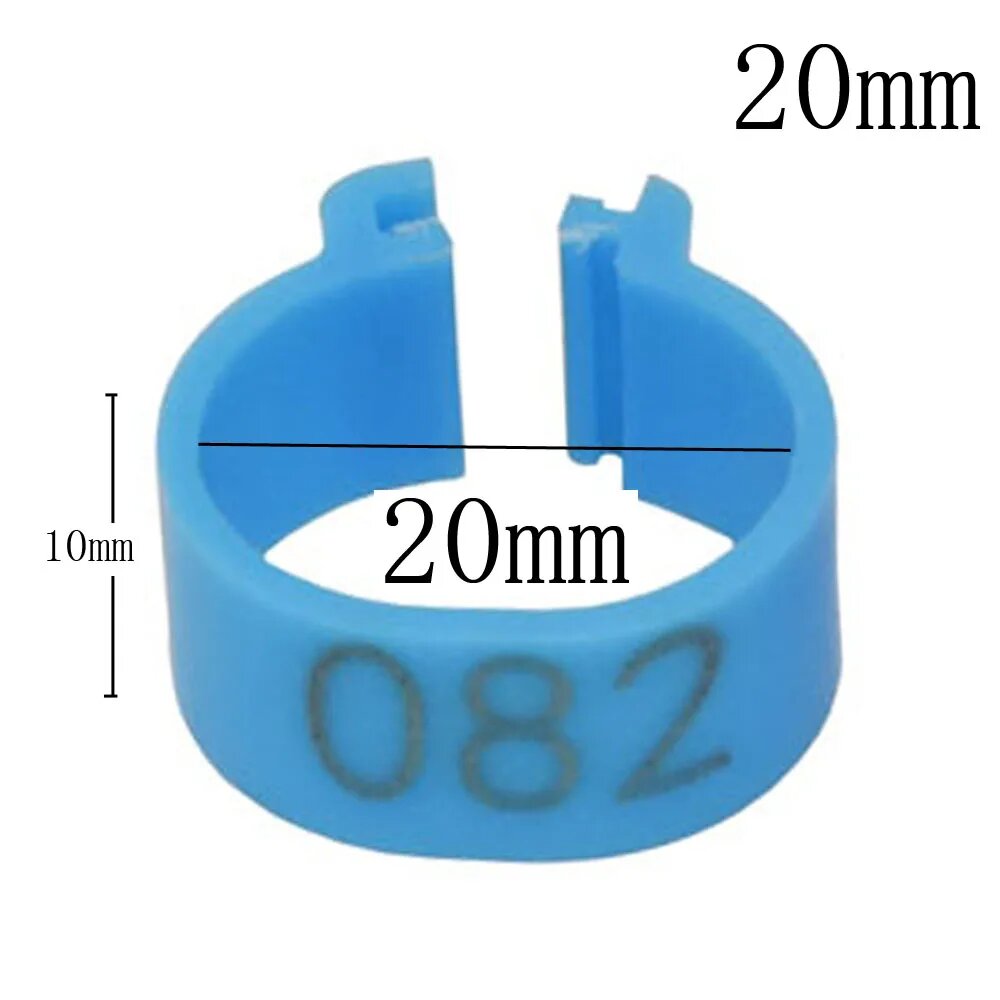 Кольца-клипсы для птицы WYFDC, 16-20 мм, 100 шт. Синий, 20mm