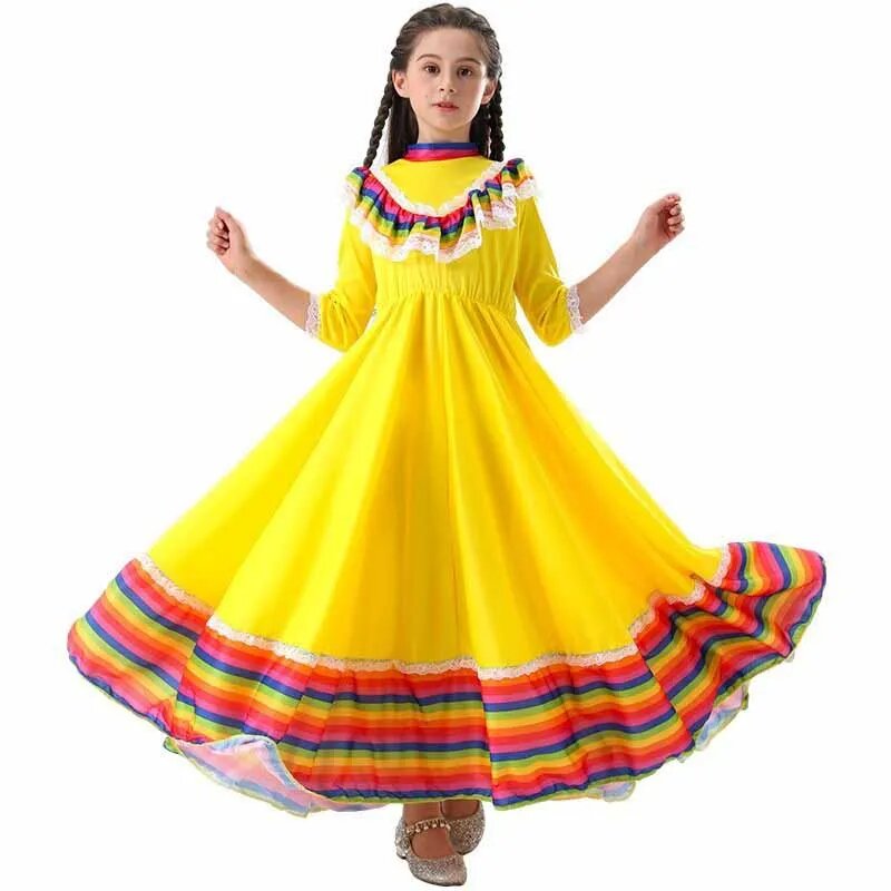 Детский традиционный костюм Jalisco M Kids 120-135 cm, Yellow