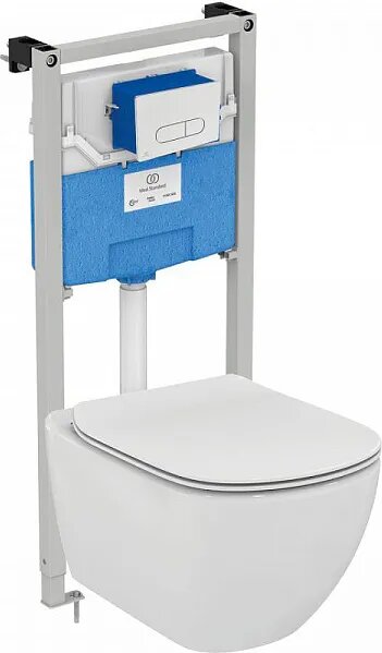 Комплект унитаза с инсталляцией Ideal Standard Connect E8822301PC15 подвесной безободковый с сиденьем микролифт