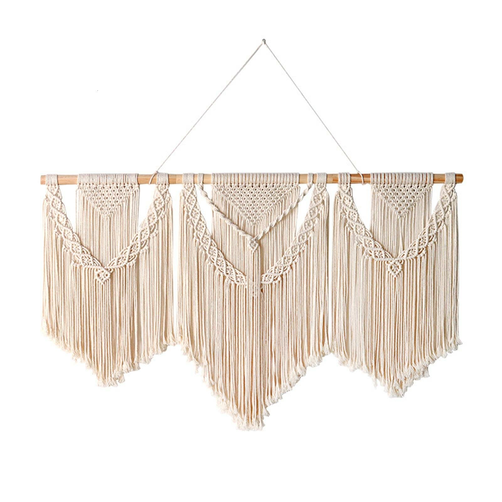 Большое макраме настенное панно с деревянной палкой, Саньян Кайтай