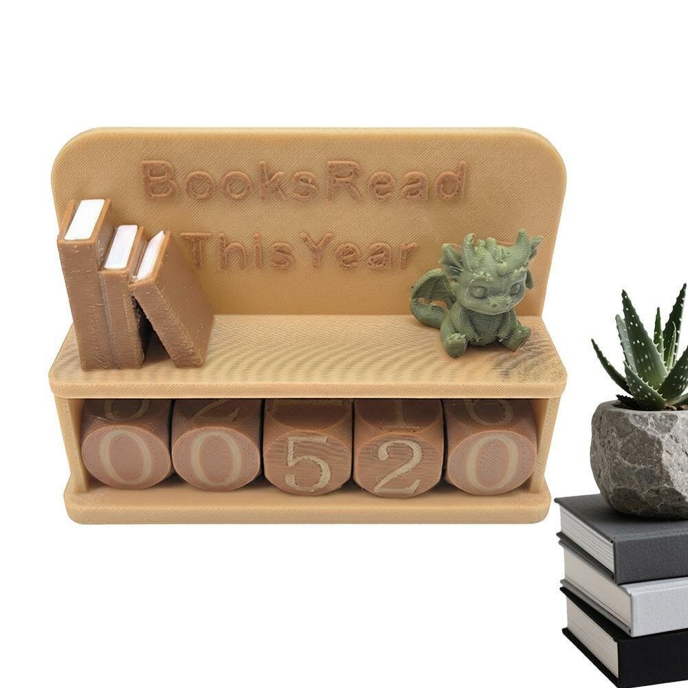 Трекер прочитанных книг, 3D-печать, с подвижными цифрами, декор для книжной полки, подарок читателю, учителю (несколько цветов)