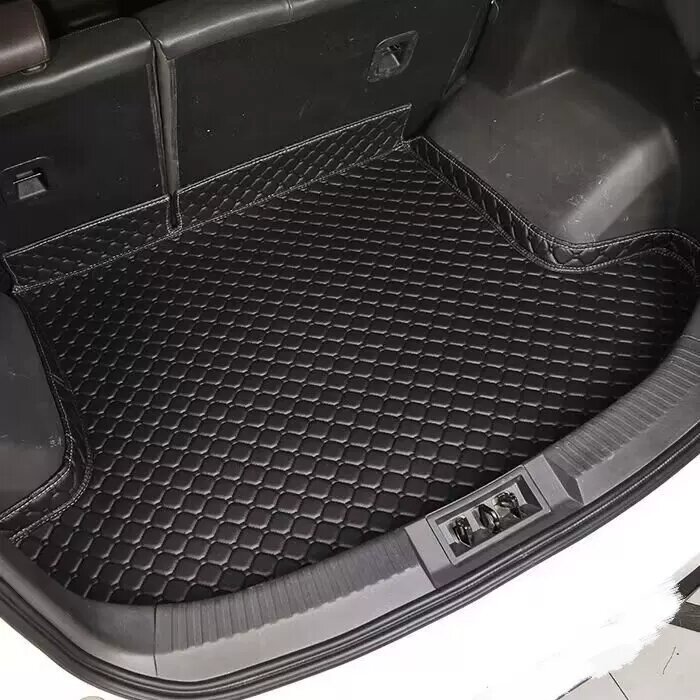 Citroen C5 2010-2019 Автомобильный коврик для багажника базового типа с высокими краями, черный с черным шитьем