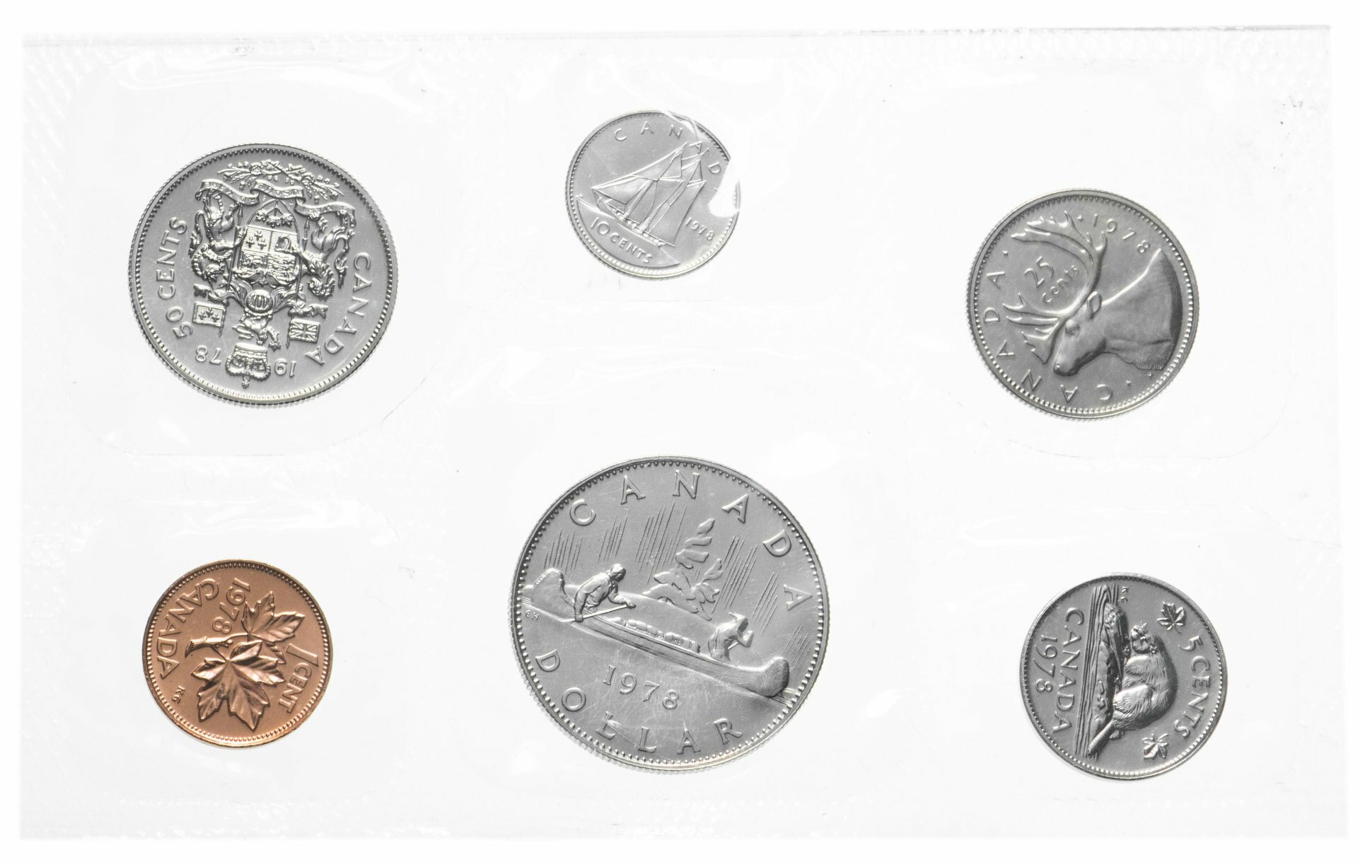 Канада набор из 6 монет 1978 в запайке, в сохранности UNC