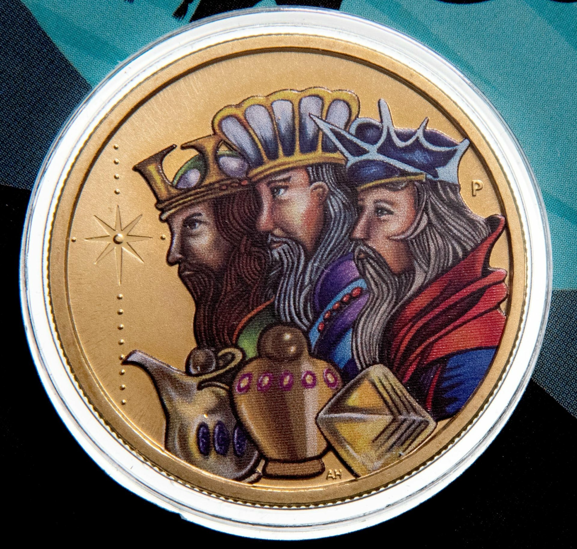 Тувалу 1 доллар 2016 "Волхвы", Алюминиевая бронза, в сохранности UNC