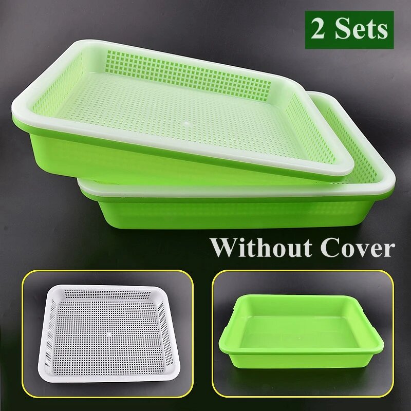 Пластиковый лоток для проращивания Green+White, 2 шт, без крышки