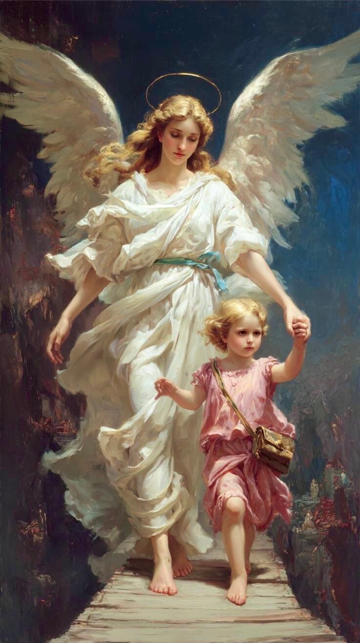 Алмазная живопись"Ангел-хранитель", 5D, круглая, 40x50 см. Производитель: Brose Art.