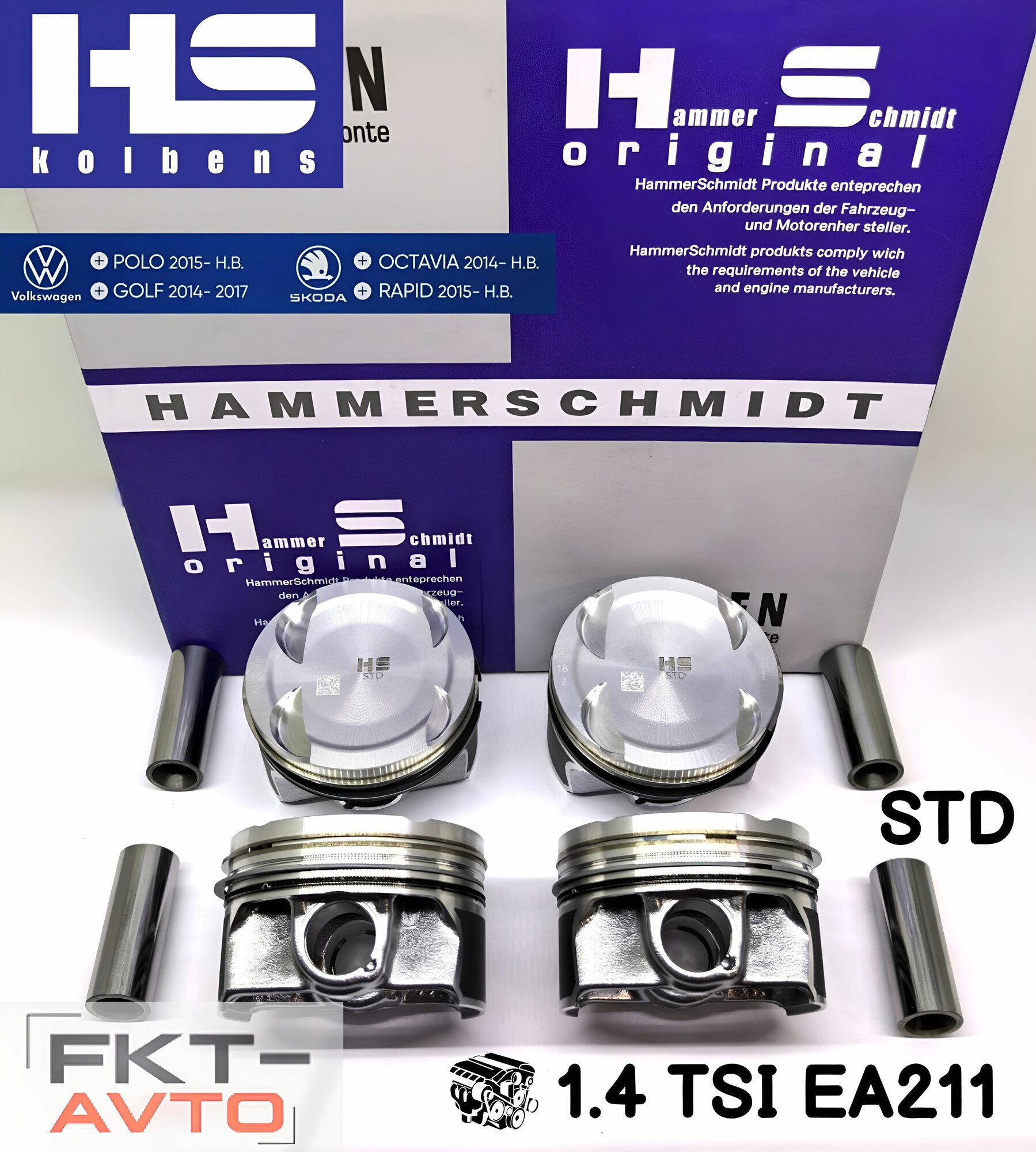 Поршни с кольцами VAG EA211 / 1.4 TSI /TFSI , размер STD cxsa czca cpva POLO RAPID Karoq Golf 8 Tiguan 3 Octavia Kodiaq