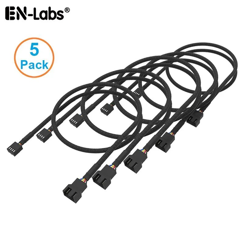 Кабель для компьютерной периферии 4-pin PWM fan/4-pin PWM fan, 0.42 м, черный