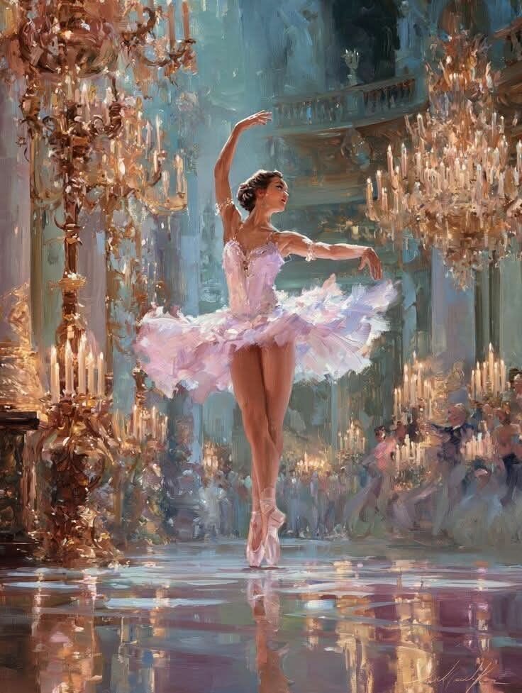 Алмазная живопись "Танец балерин", 5D, круглая, 40x50 см. Производитель: Brose Art.