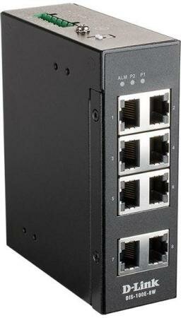 D-Link DIS-100E-8W/A1A Промышленный неуправляемый коммутатор с 8 портами 10/100Base-TX, функцией энергосбережения и поддержкой QoS