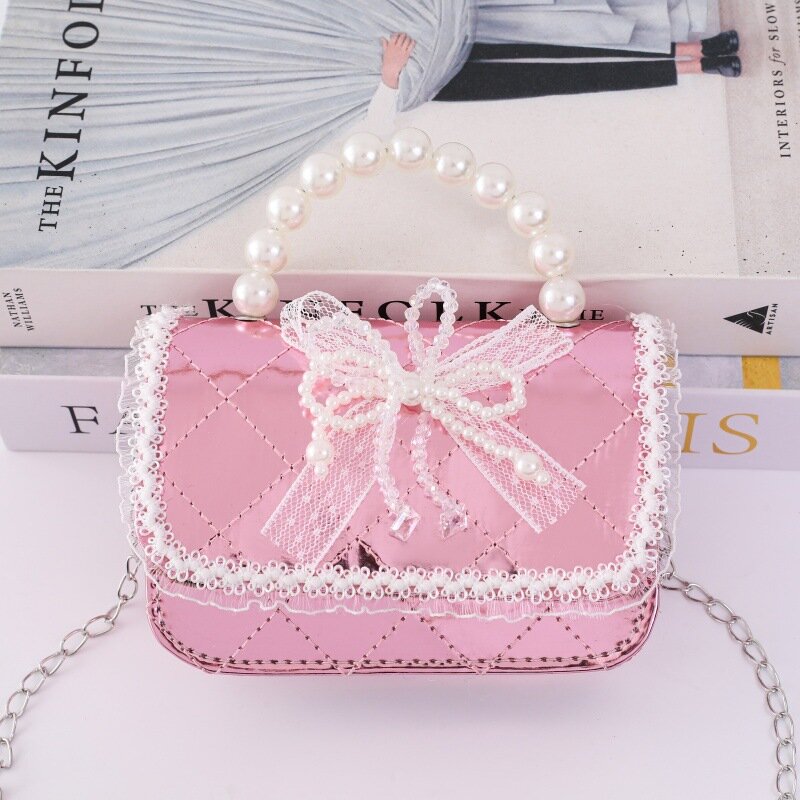 Новая стеганая сумка из PU с жемчугом, изысканная универсальная сумка принцессы, модная сумка через плечо, оптовая продажа