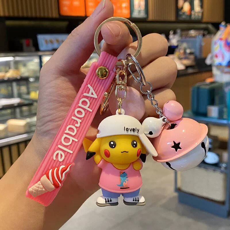 Милый брелок Пикачу, подвеска для автомобиля, брелок для пары, популярный на интернете, аксессуар для сумок, подарок