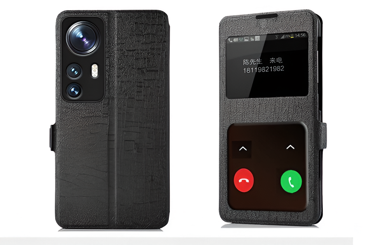 Чехол-книжка MyPads Con Una Finestra для Xiaomi 12T / Redmi K50 Ultra с окном вызова предпросмотра и свайпом черный