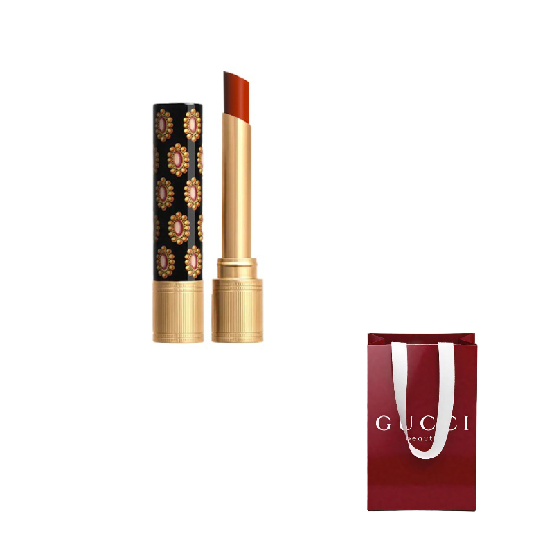 Помада женская GUCCI Qing Color Glaze Light Gem Lips Butter увлажняющая, оттенок #308 Rich Terracotta, brown