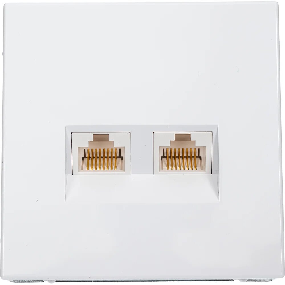 Розетка компьютерная двойная Systeme Electric ArtGallery, RJ45+RJ45, кат. 5е, механизм, Белый GAL000185