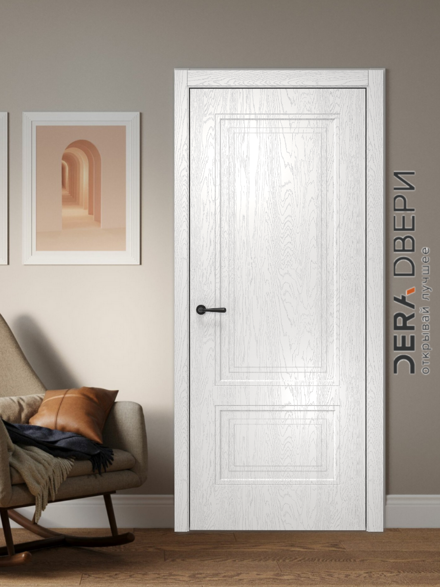 Дверь межкомнатная Дера Piramida, глухая , в комплекте, ПВХ, Артик, МДФ,60х200 см, 1 шт.