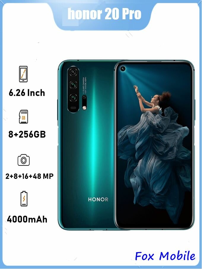Honor Смартфон Honor 20 Pro 8/256 GB Global поддержка Google NFC Мобильные телефоны