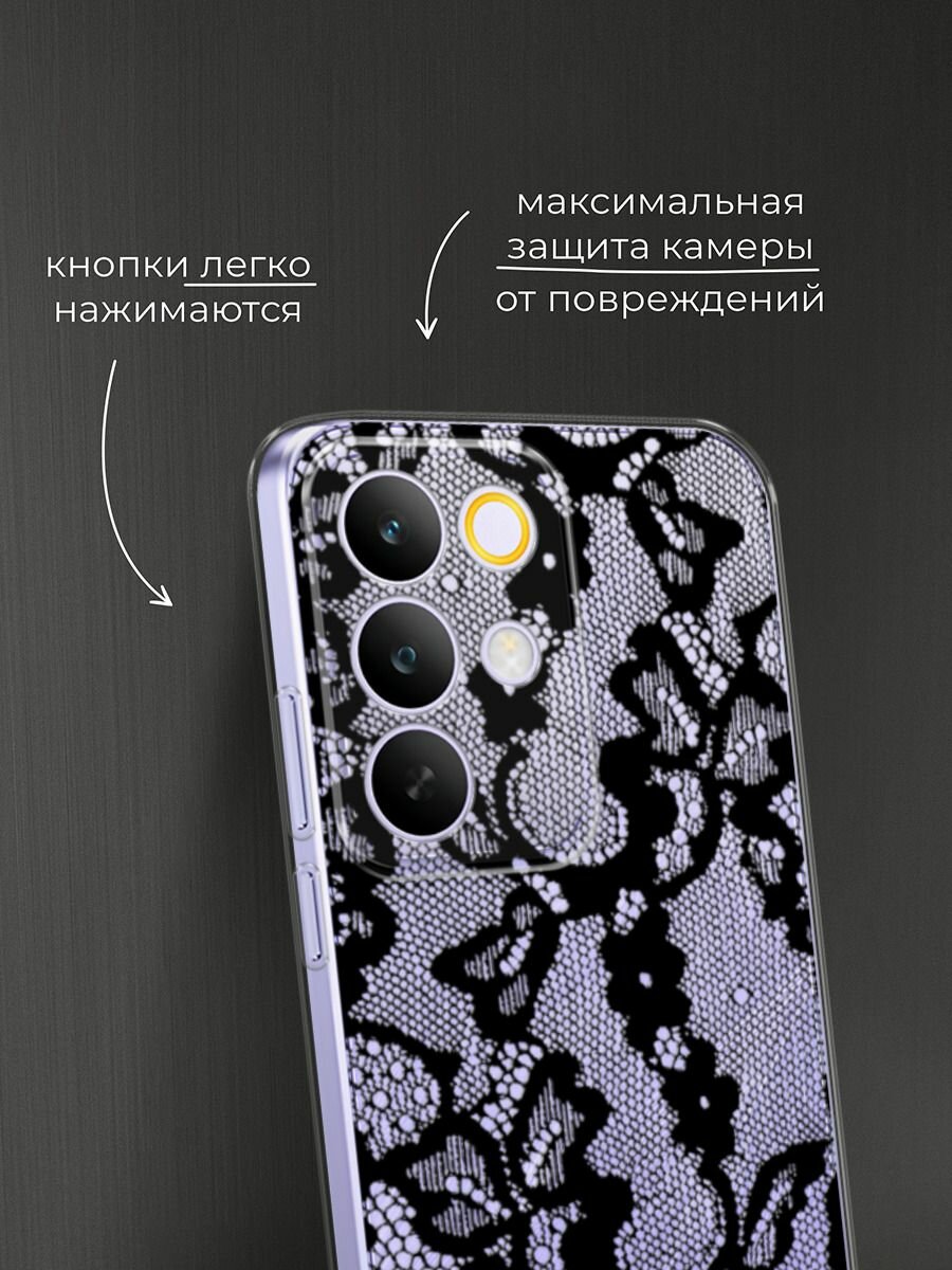 Силиконовый чехол на Realme C85 Pro / Реалми C85 Про с принтом Черная сетка 2 — фото 1