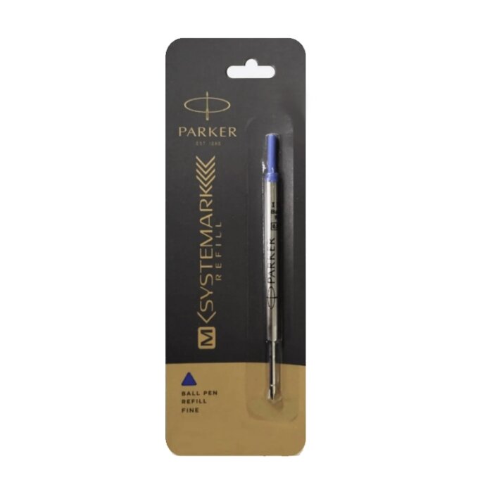 Шариковый стержень Parker "M Systemark Refill", синий, 102 мм, 0,8 мм, металлический корпус, блиcтер