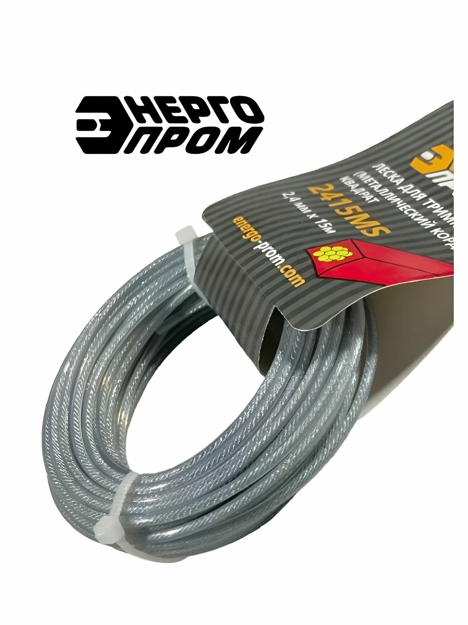 Леска для триммера "Энергопром"(металлический корд) Круглая/2,4ммХ15м