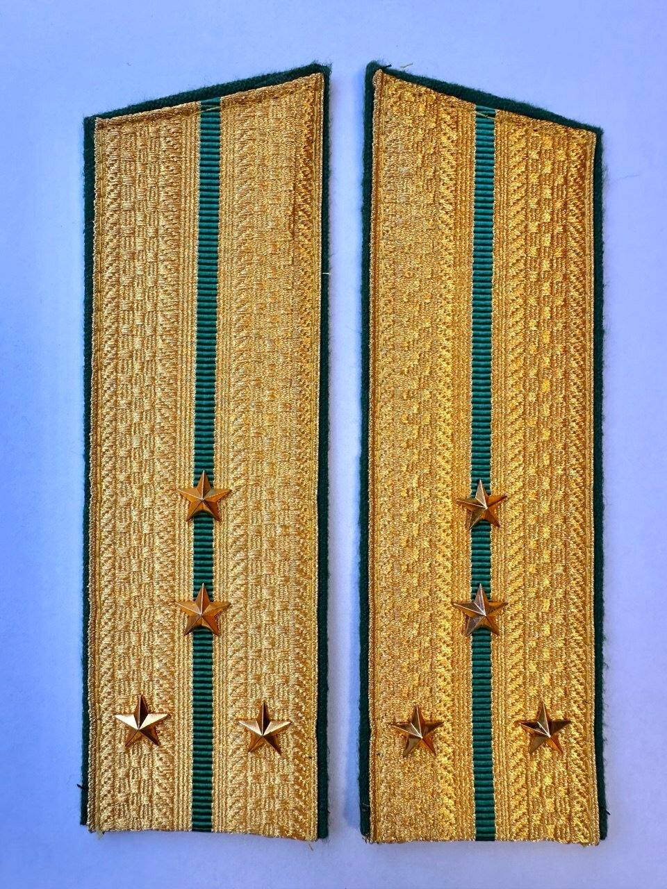 Погоны Пограничной службы в сборе картон Капитан золотые Скос 17см