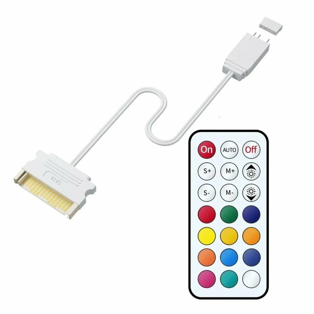 Светодиодный контроллер 5V ARGB с 15-контактным адаптером питания и дистанционным управлением для освещения ПК