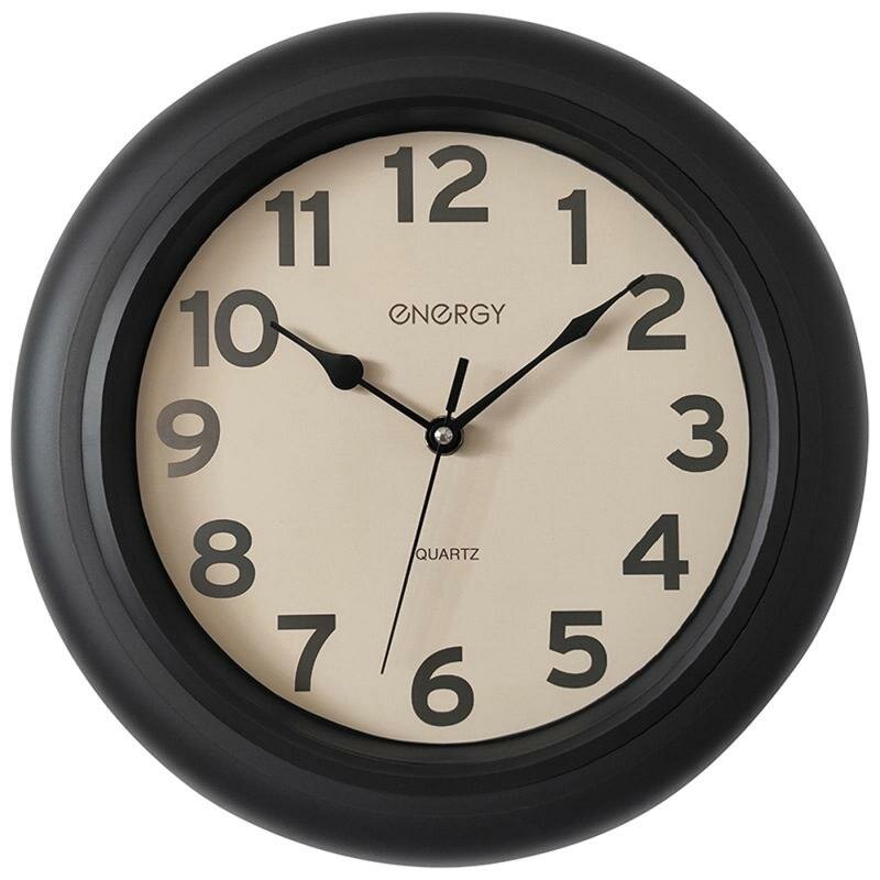 Часы настенные Energy EC-153, плавный ход, арабские цифры, 300 мм, пластик