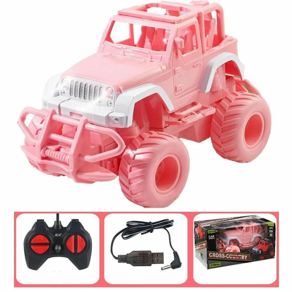 Радиоуправляемая машинка-джип для детей 5-12 лет, большая с подсветкой, Пульт управления, внедорожник, Игрушка-подарок для мальчиков и девочек